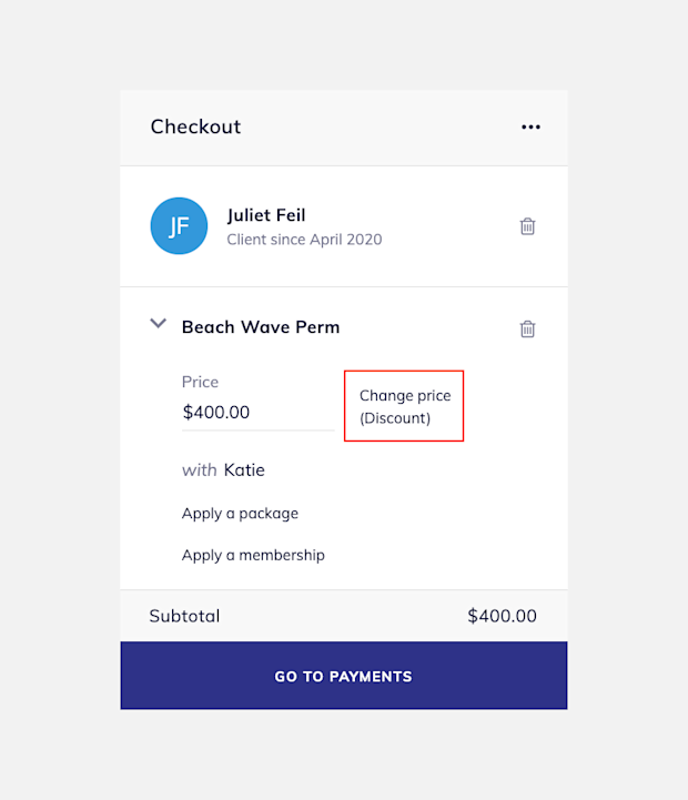 Apply a Discount During Checkout | Mangomint