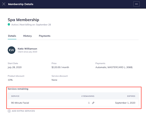 How do I change the service expiration date on a client's membership ...