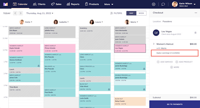How to Use/Redeem a Package During Checkout | Mangomint Learning Center ...