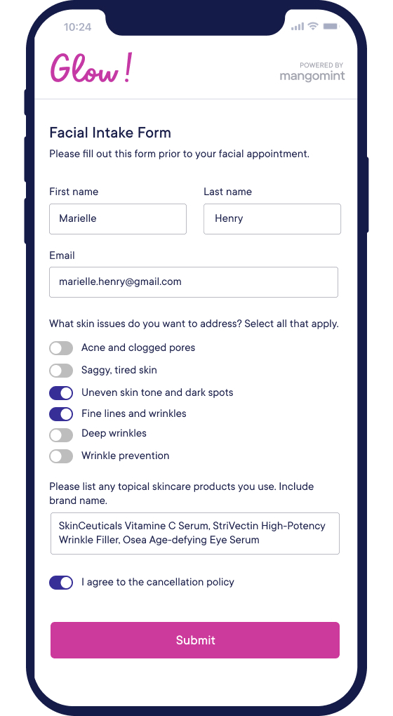 Integrated Forms | Mangomint Salon and Spa Software