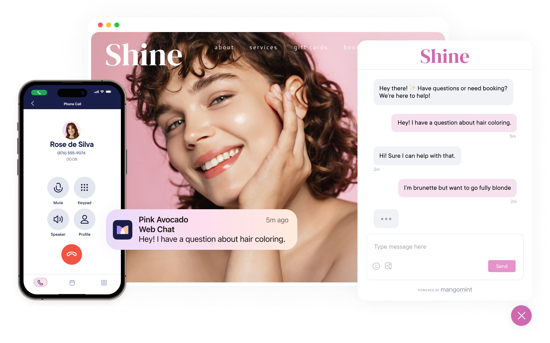 Call, Text, & Chat | Mangomint Salon & Spa Software