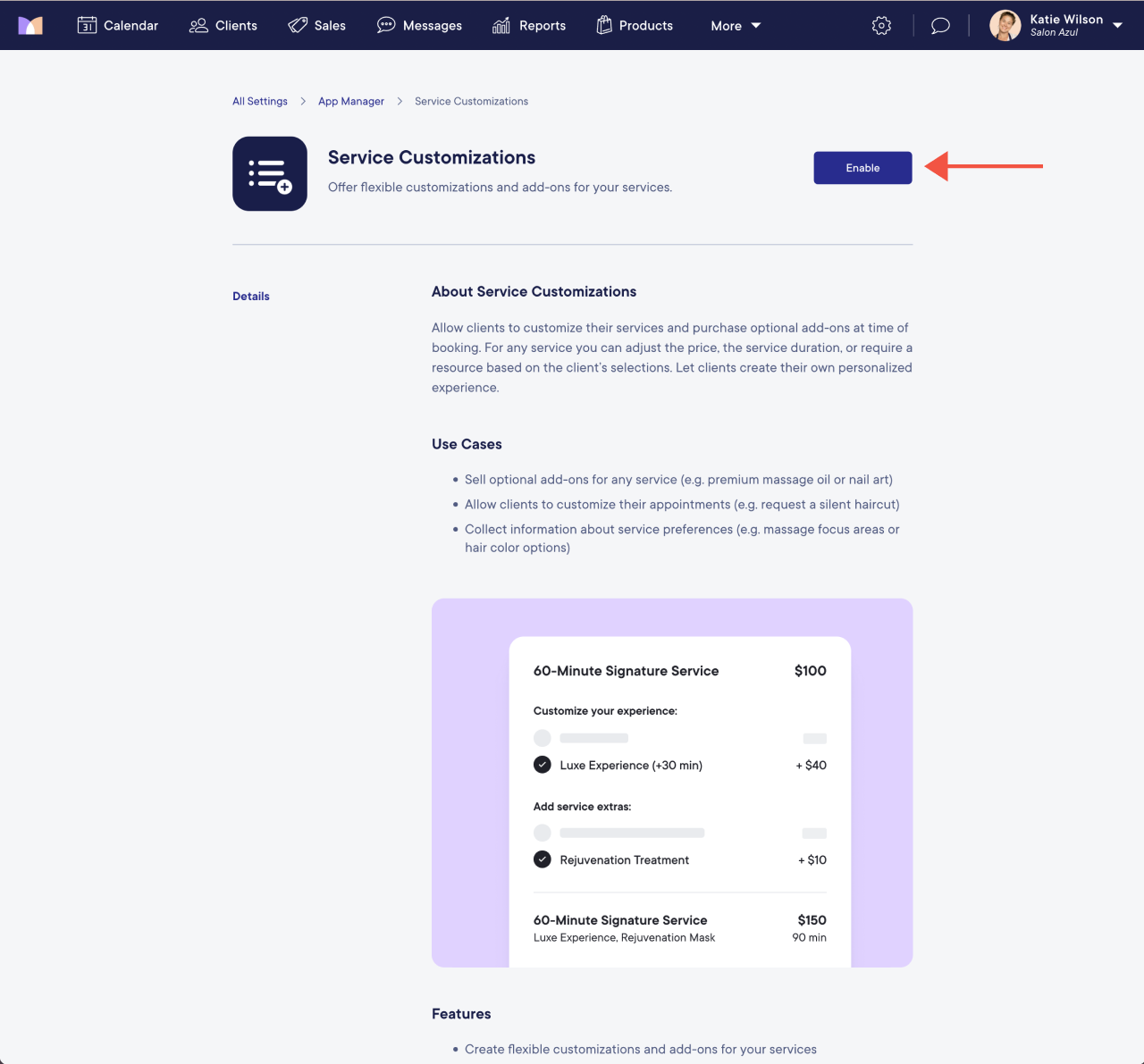 Set Up Service Customizations | Mangomint Salon and Spa Software