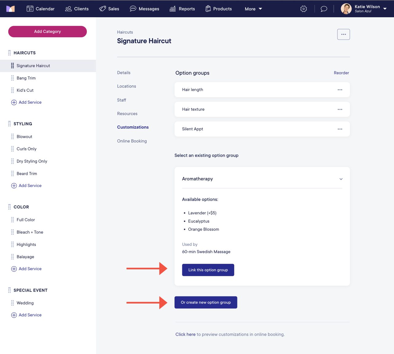 How to Set Up Service Customizations in Mangomint | Mangomint Salon and Spa Software