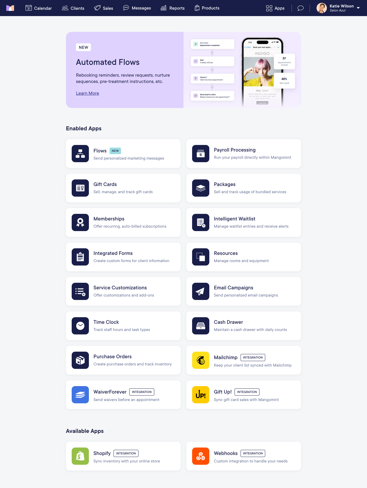 Apps & Integrations in Mangomint - Overview | Mangomint Salon and Spa ...