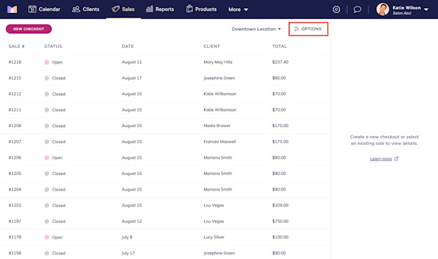 Navigating the Sales Screen | Mangomint Learning Center | Help ...