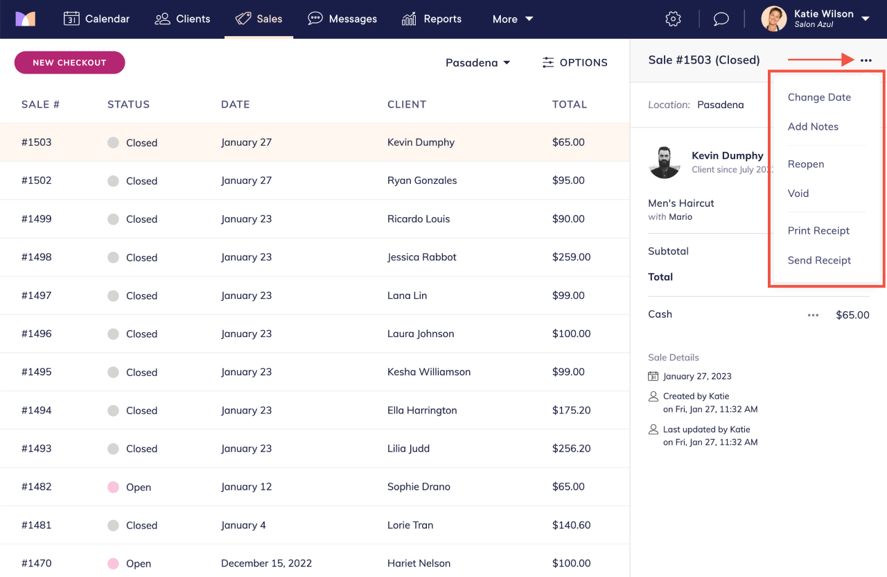 Navigating the Sales Screen | Mangomint Salon and Spa Software