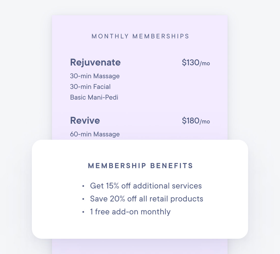 Memberships & Packages | Mangomint