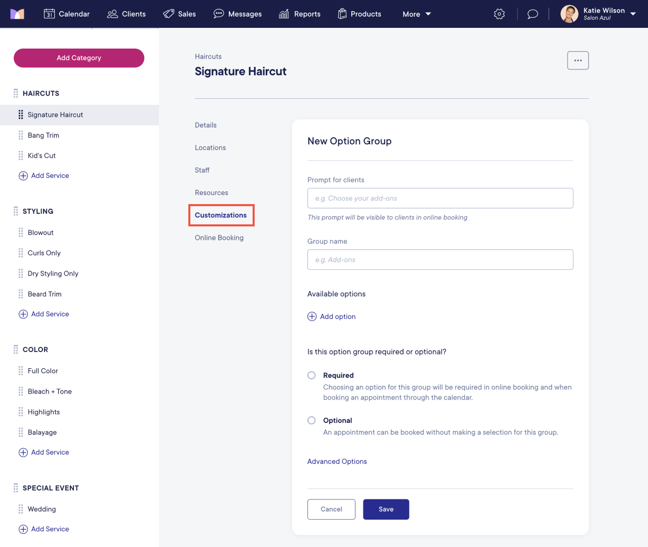 How to Set Up Service Customizations in Mangomint | Mangomint Salon and Spa Software