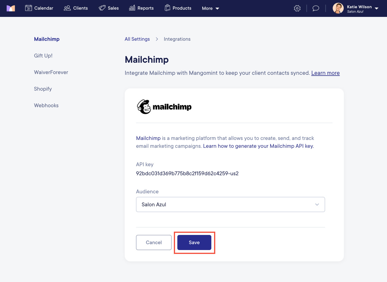 Setting up the Mailchimp Integration | Mangomint Learning Center | Help ...