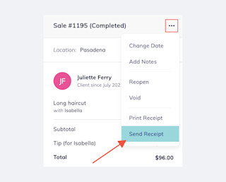 Send a Client Receipt | Mangomint Learning Center | Help & Documentation