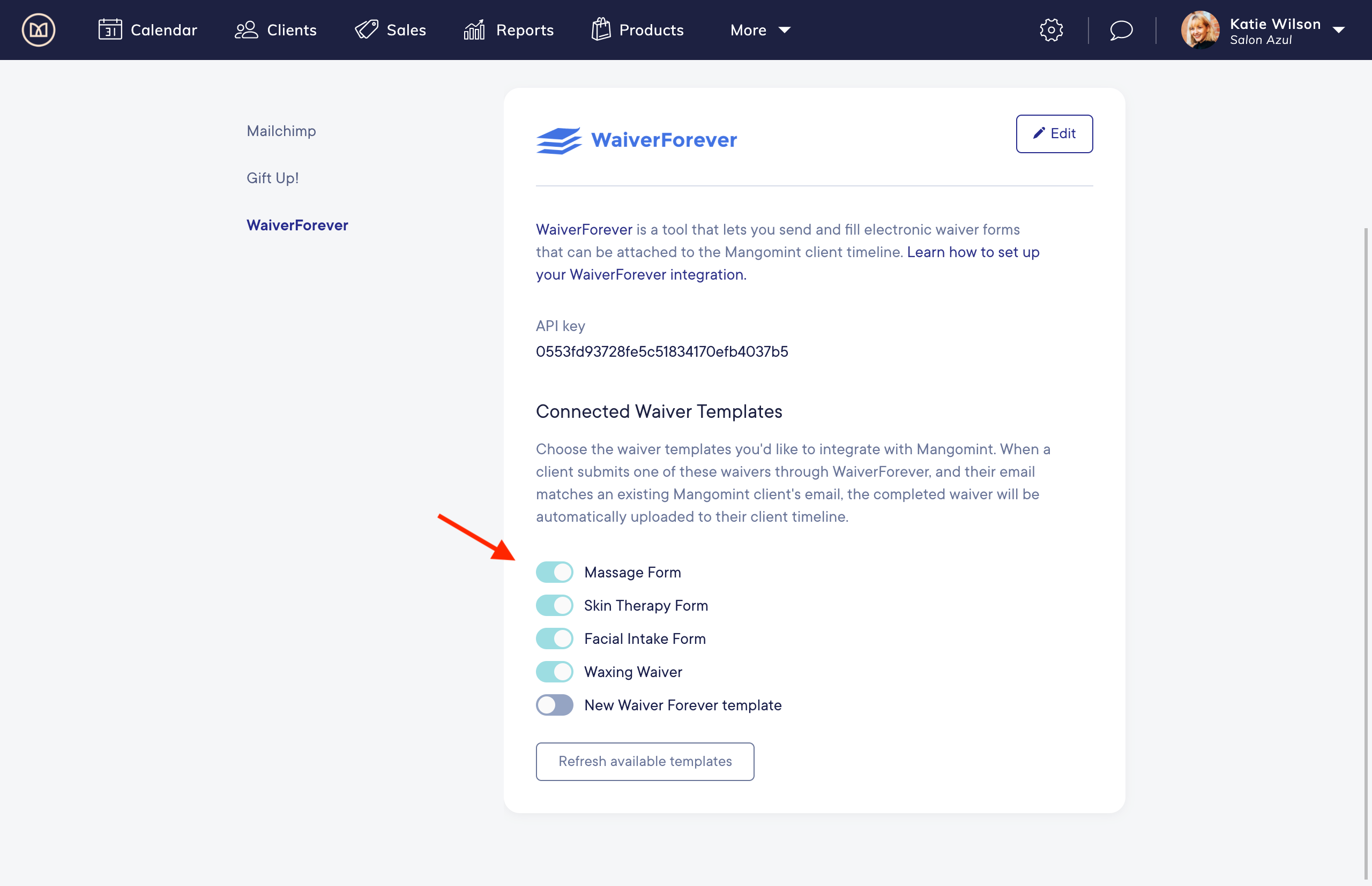 Setting Up the WaiverForever Integration | Mangomint