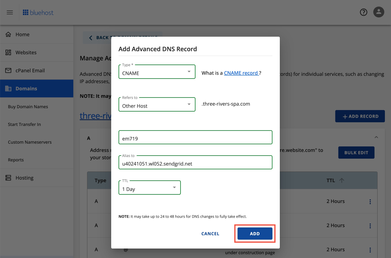 Adding DNS Records to Bluehost | Mangomint Salon and Spa Software