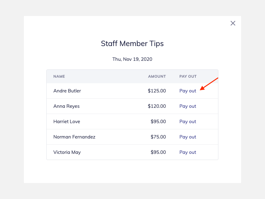 How do I pay my staff members cash tips? | Mangomint
