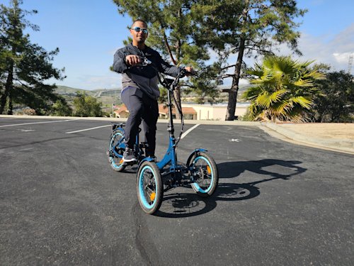 The Revolutionary Reverse E Trike with Two Front Wheels!