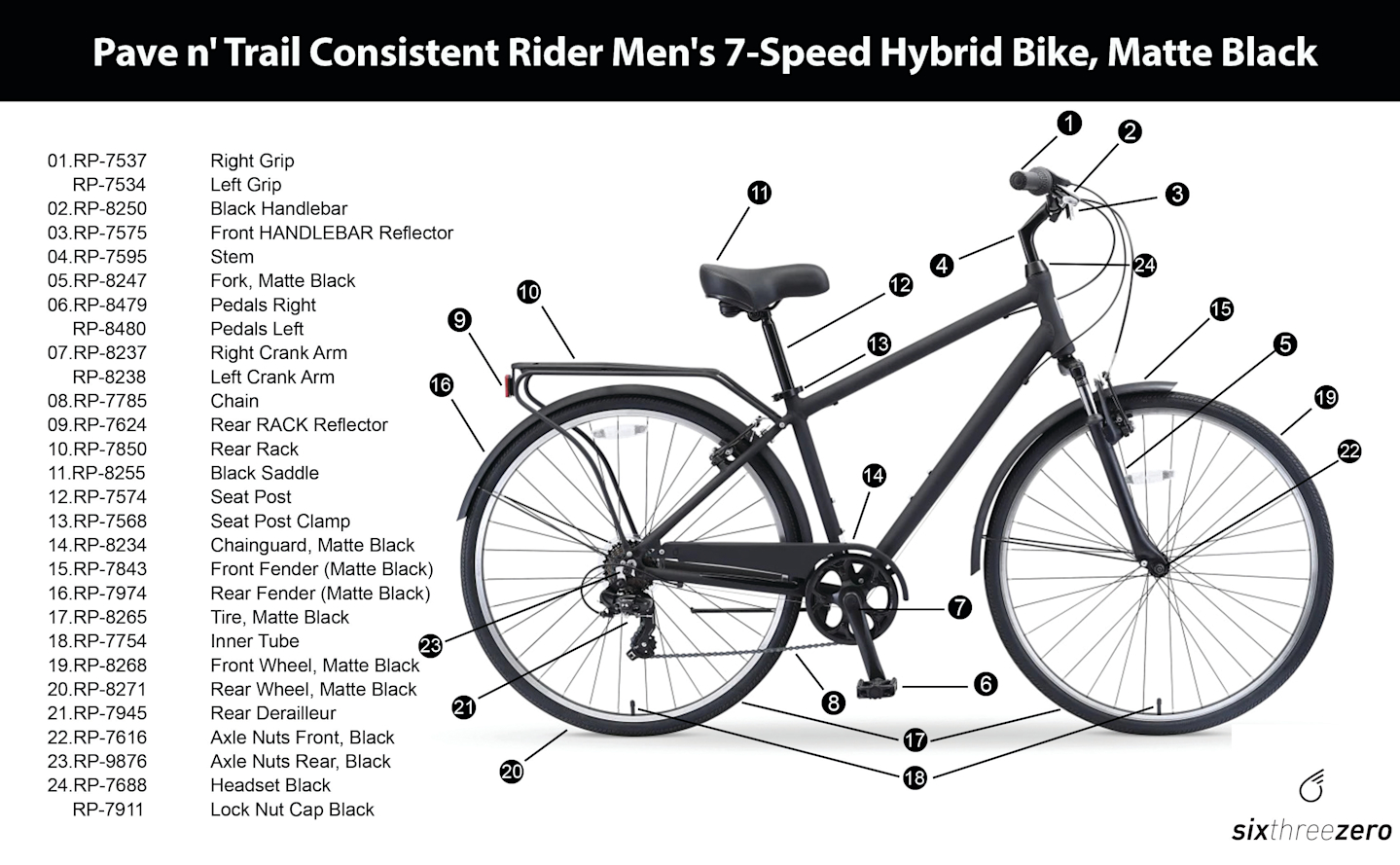 Sixthreezero Men's PaveN'Trail Consistent Hybrid Bike