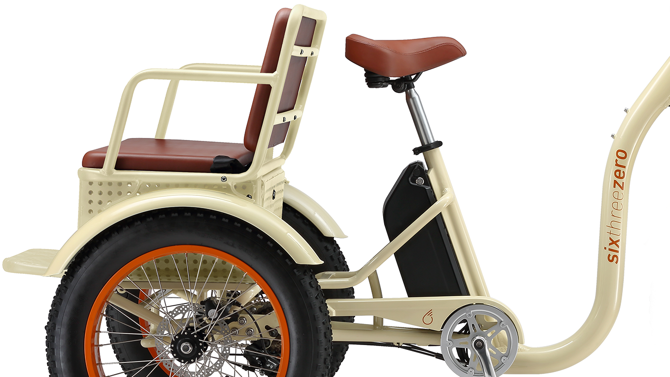 Simple Step Thru Fat Tire 3 Wheel Electric Bike Rear Seat