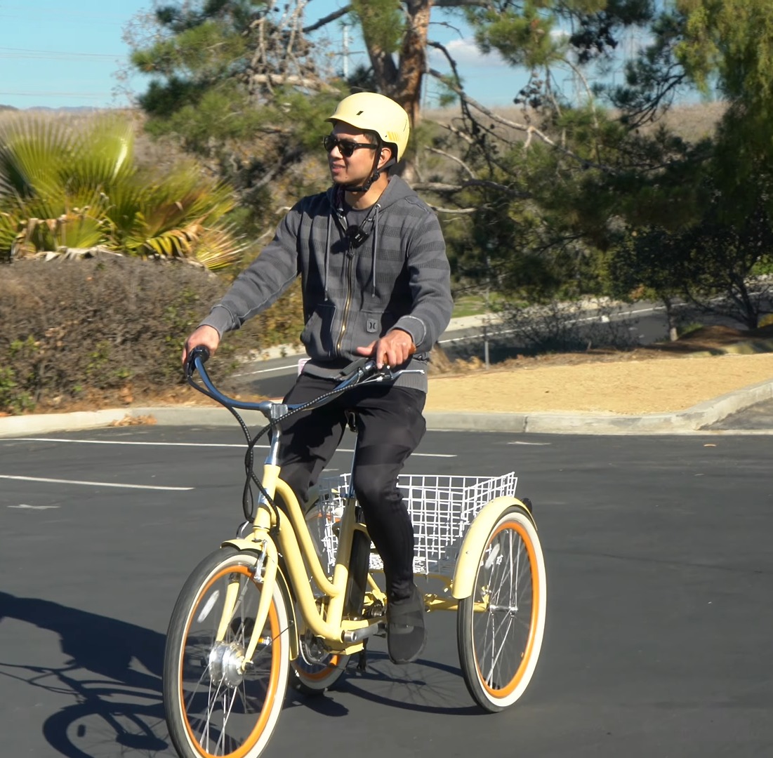 Experience the Inaugural Ride of 3-Wheel Electric Bikes: Watch Men Ride ...