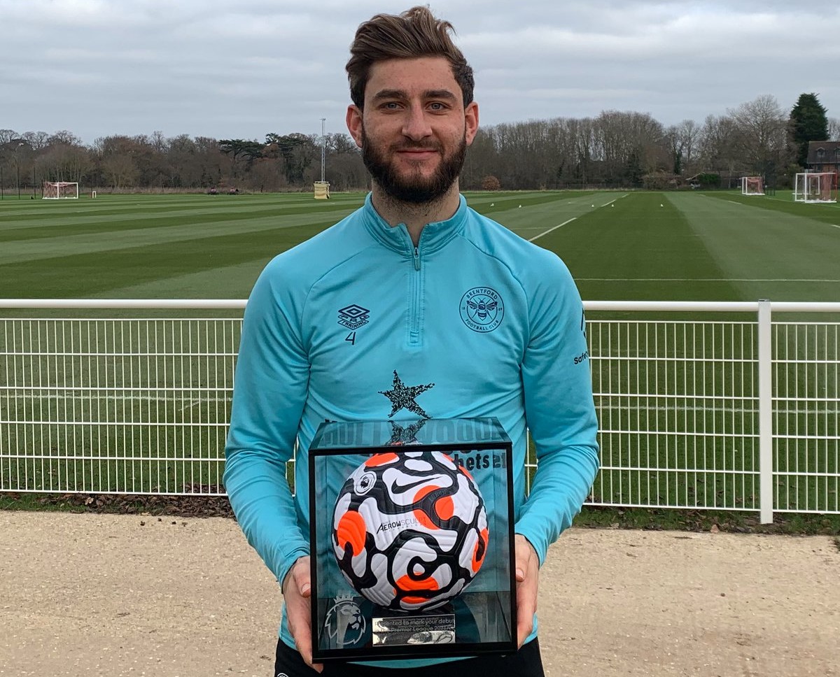 Charlie Goode receives Premier League debut ball | Brentford FC
