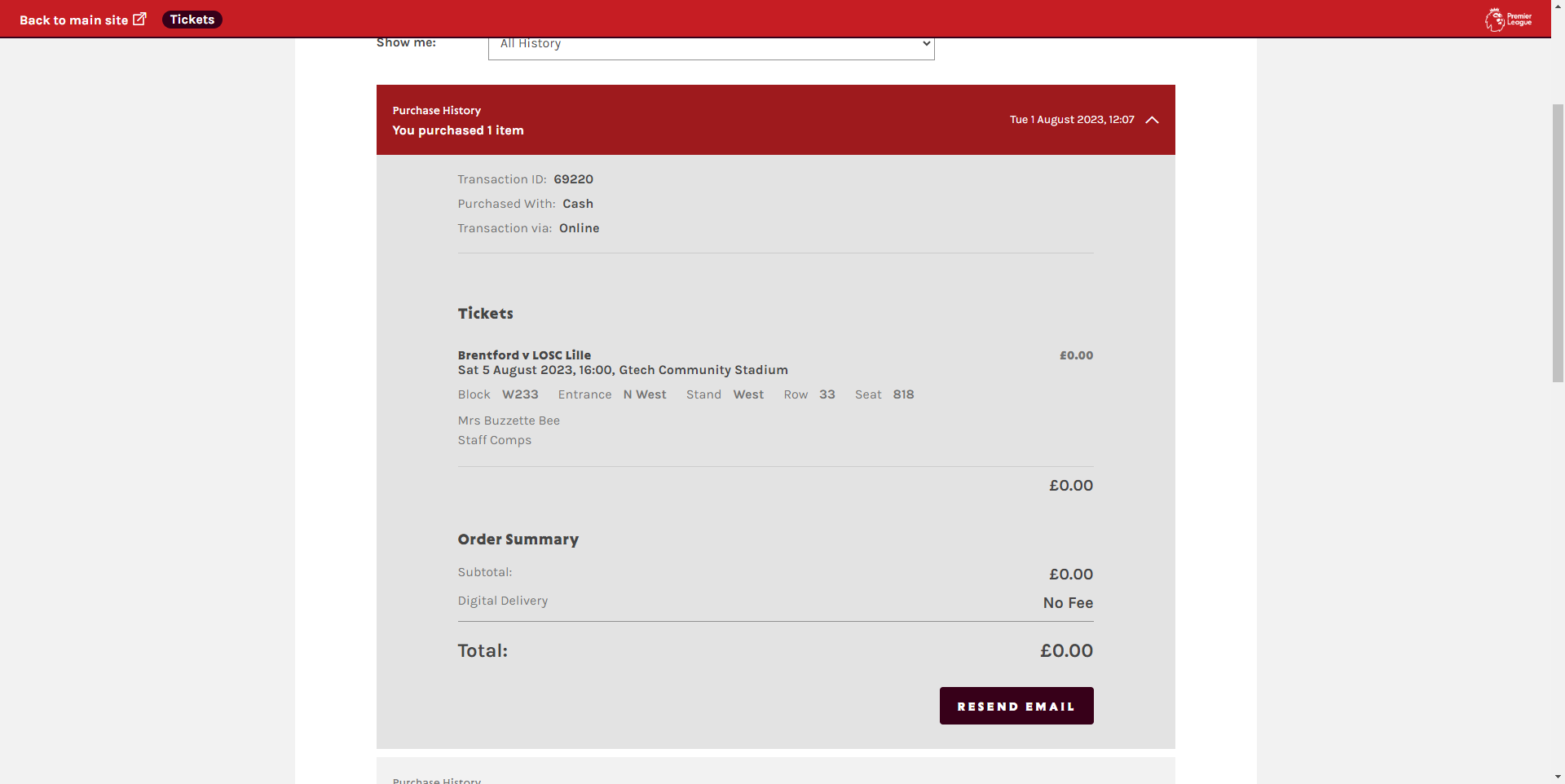 Match ticket information | Brentford FC