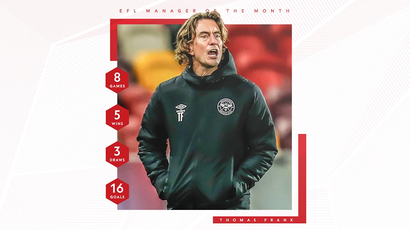Thomas Frank wins Manager of the Month prize | Brentford FC