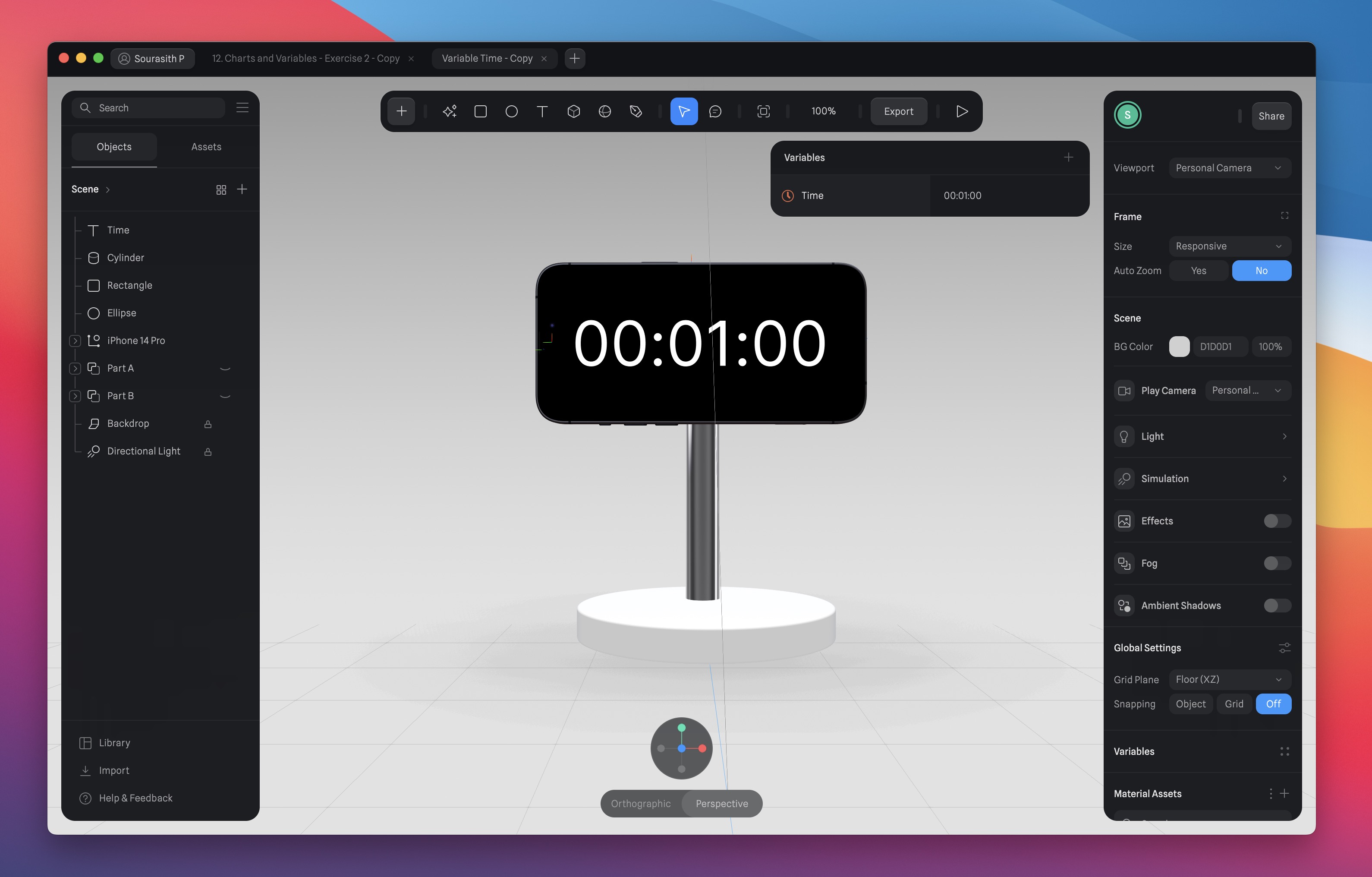 Ui Charts And Variables 3d Ui Interactive Web Design With Spline Design Code