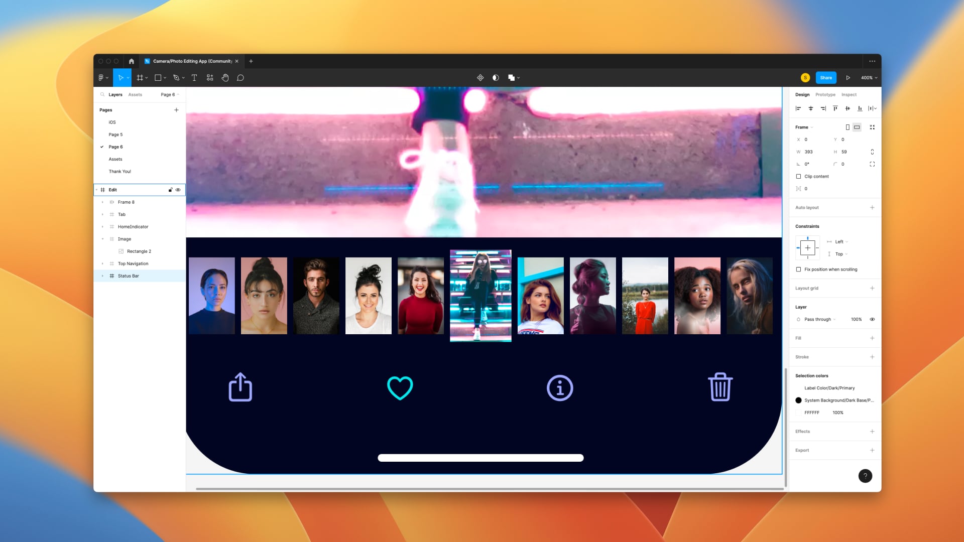 Edit and Filters - UI Design a Camera App in Figma - Design+Code