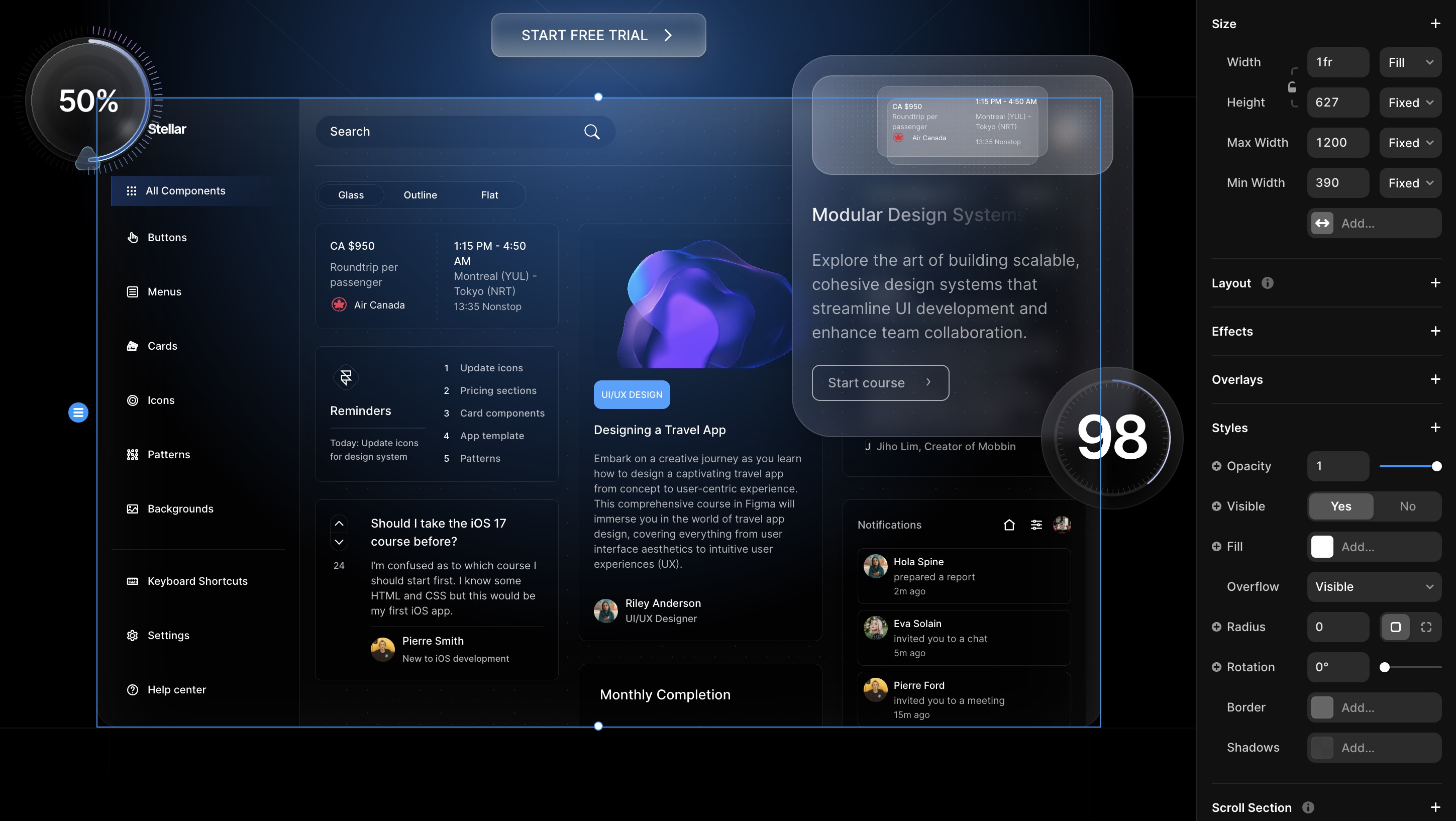 Responsive Layout with Breakpoints and Min Max - Master No-Code Web Design with Framer - Design+Code