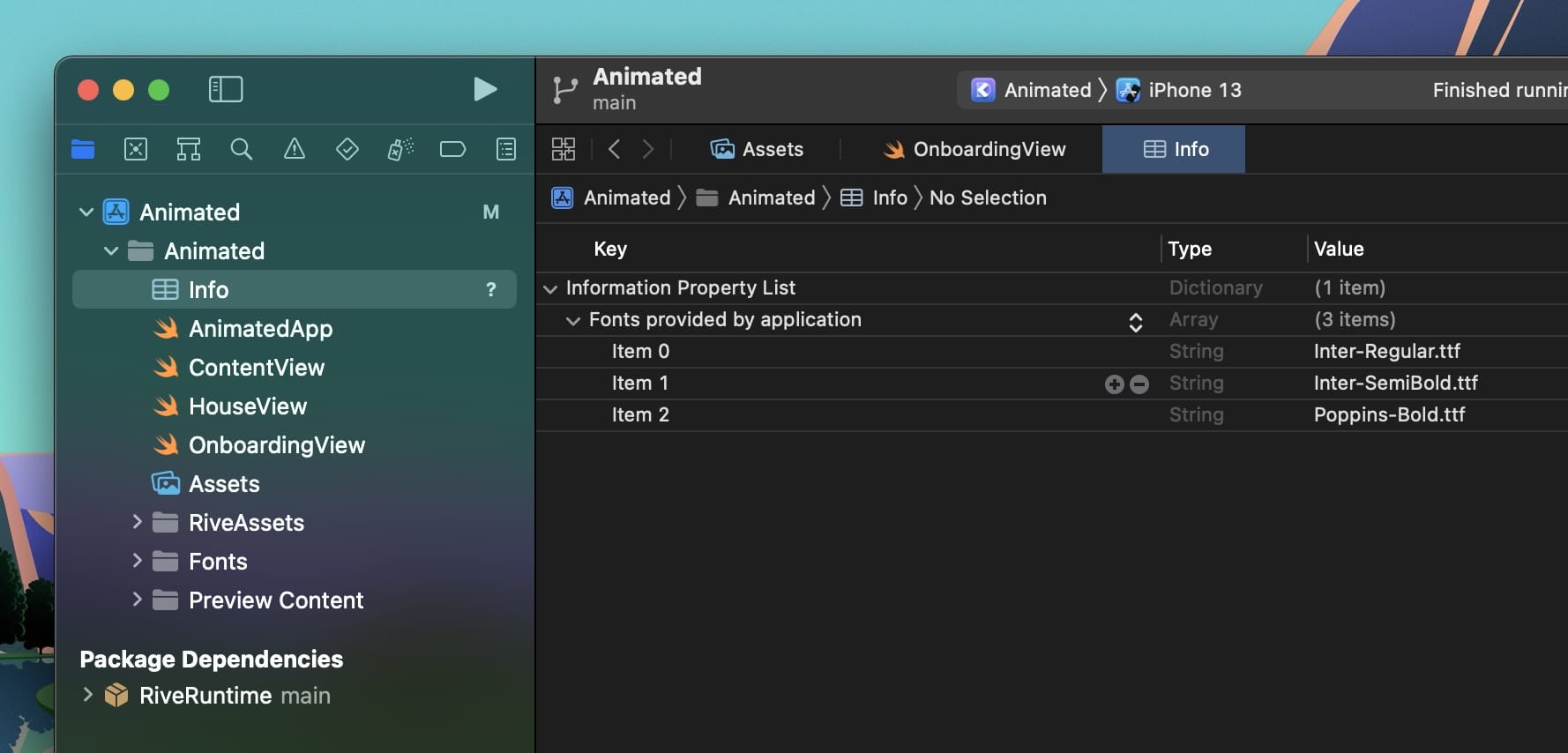 Custom Fonts - Build an Animated App with Rive and SwiftUI - Design+Code
