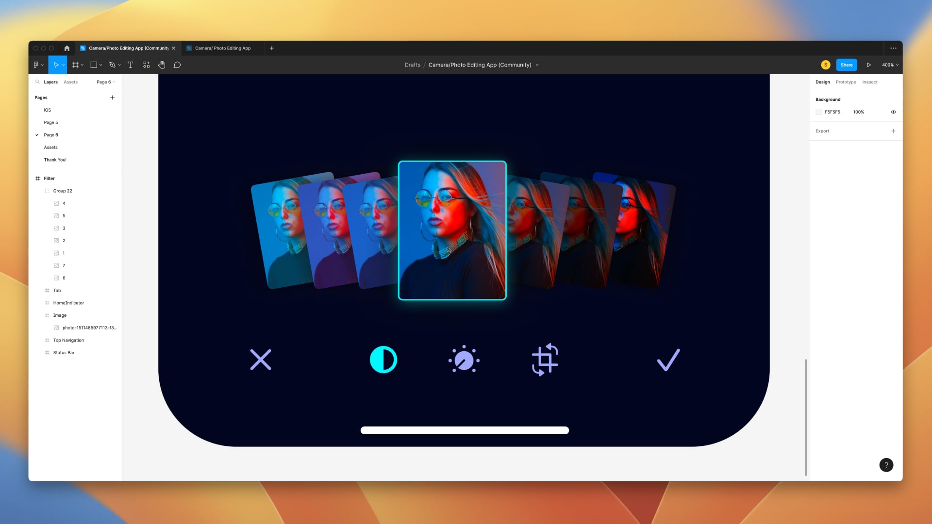 Edit and Filters - UI Design a Camera App in Figma - Design+Code