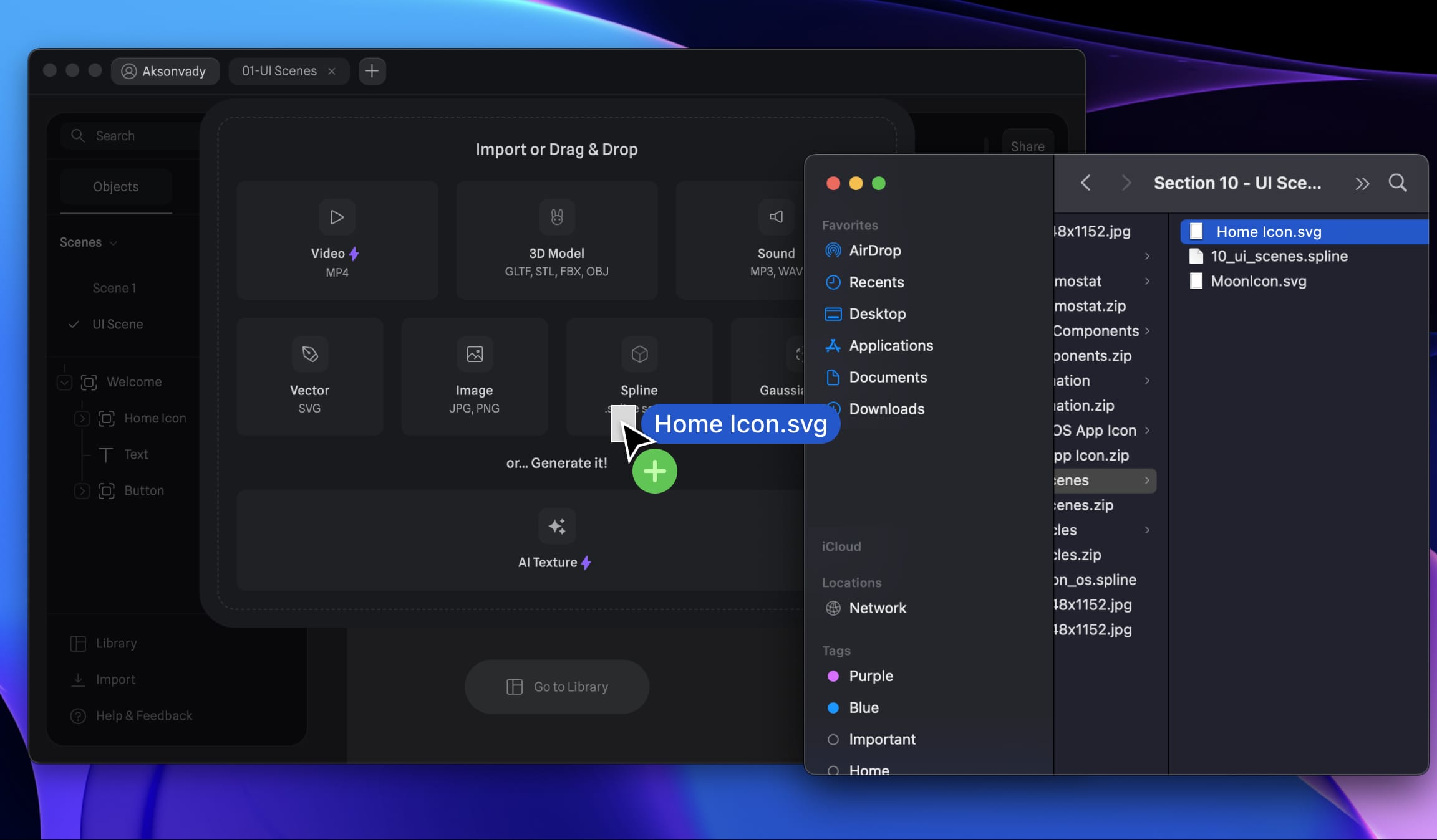 Create 3D UI Scene - Create 3D UI for iOS and visionOS in Spline - Design+Code
