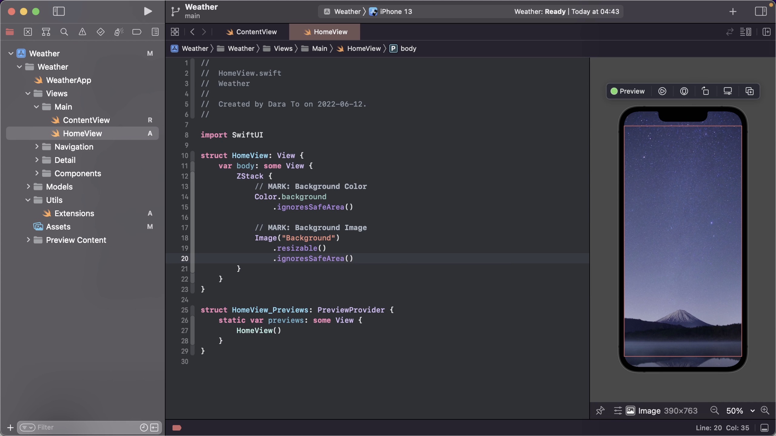 Weather App - Intro - UI and Animations in SwiftUI - Design+Code