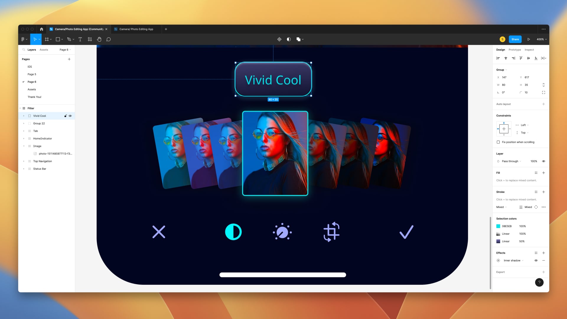 Edit and Filters - UI Design a Camera App in Figma - Design+Code