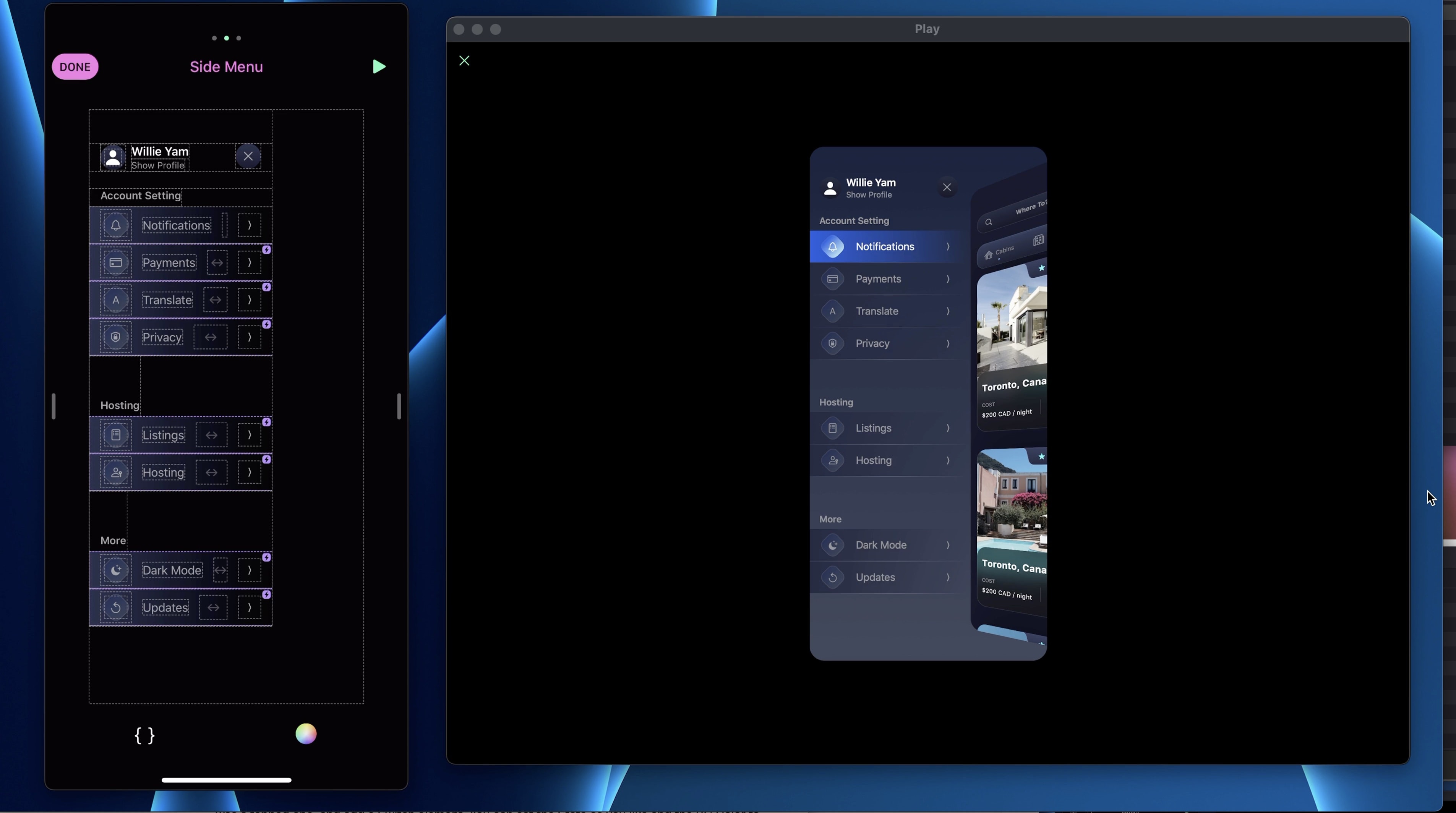 Sidebar Menu Animation Design And Prototype An App With Play Designcode