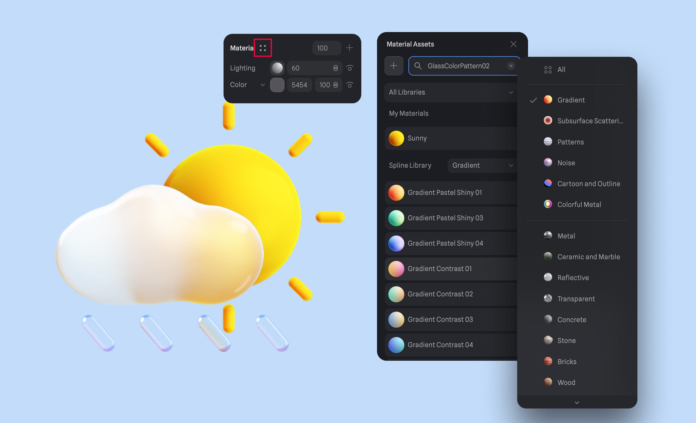 Weather Icon and Sculpting - 3D UI Interactive Web Design with Spline - Design+Code