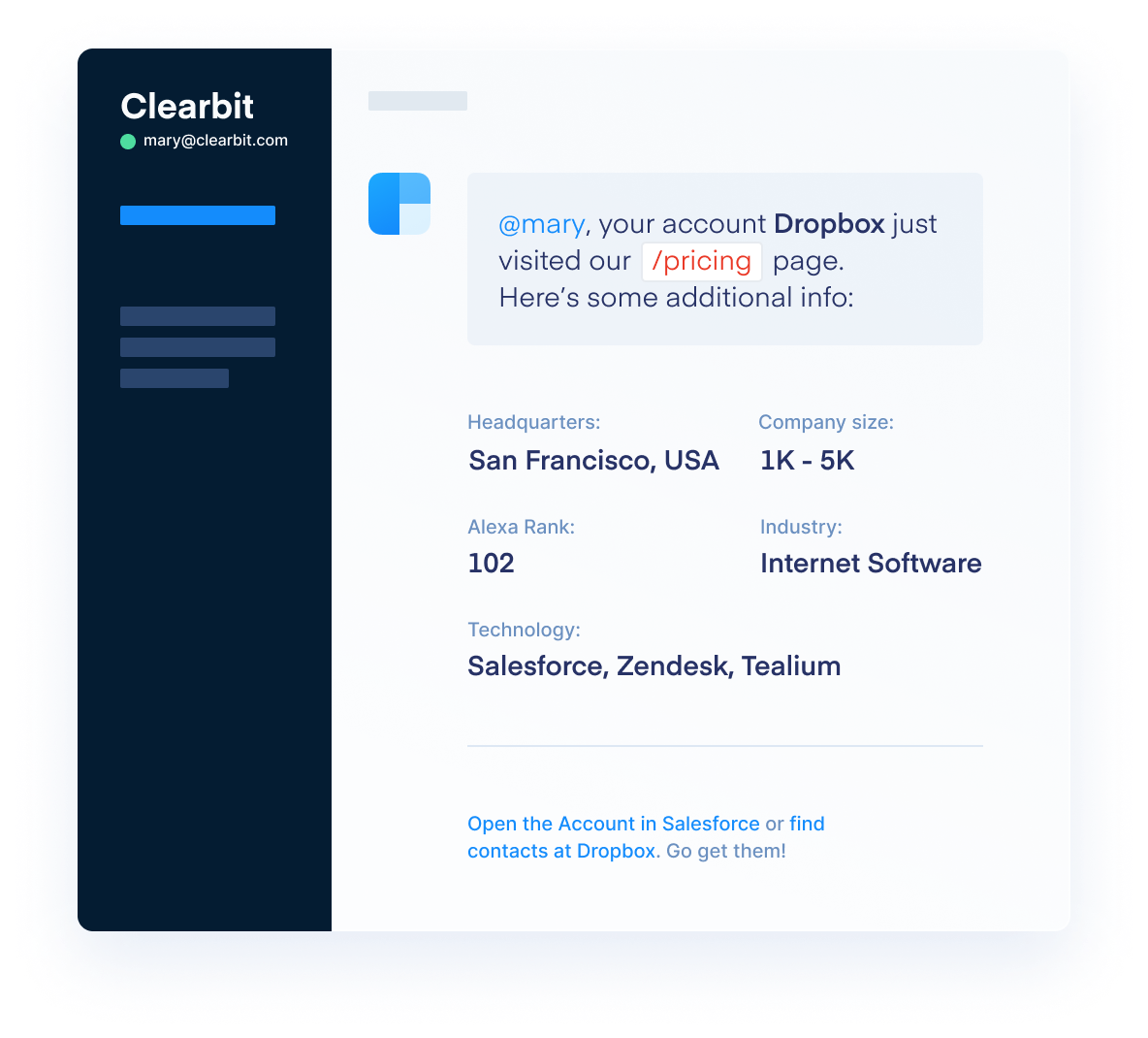 Sales Alerts Software to Identify High-Value Accounts | Clearbit