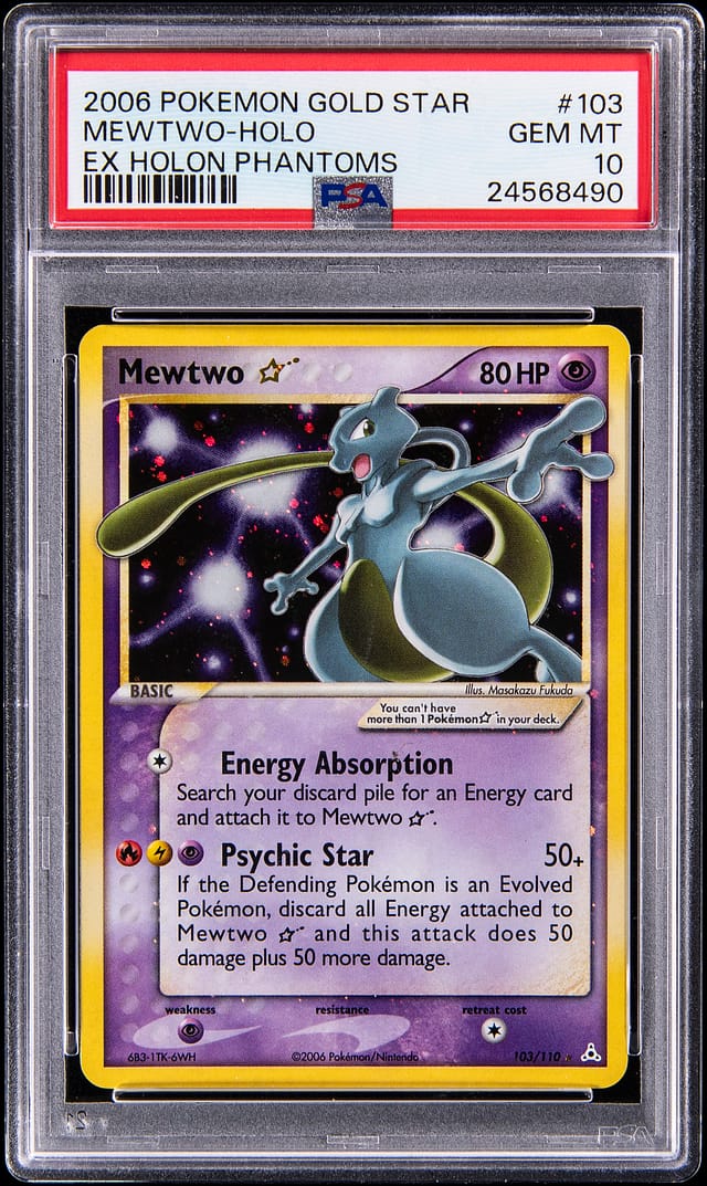 Gold Star Mewtwo PSA 10 Holon Phantoms Sells for $67K | figoca