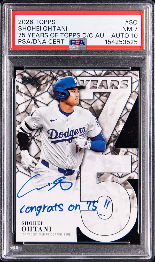Shohei Ohtani 75 Years of Topps Auto /15 Sells for $19K | figoca