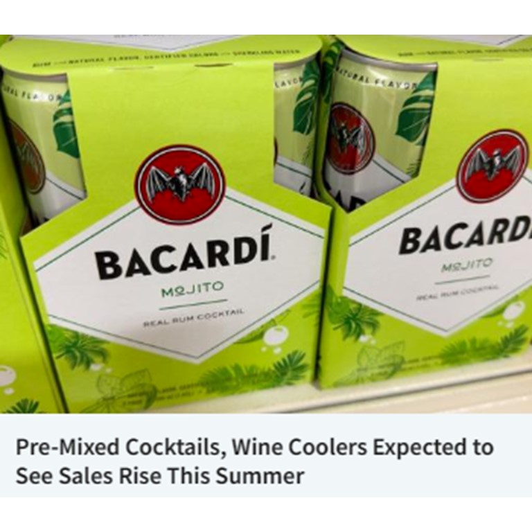 Pre-Mixed Cocktails, Wine Coolers Expected to See Sales Rise This Summer