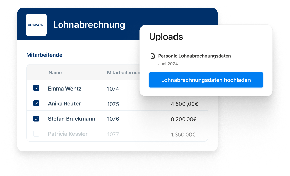 Integration mit ADDISON Lohn & Gehalt Lohnabrechnung | Personio
