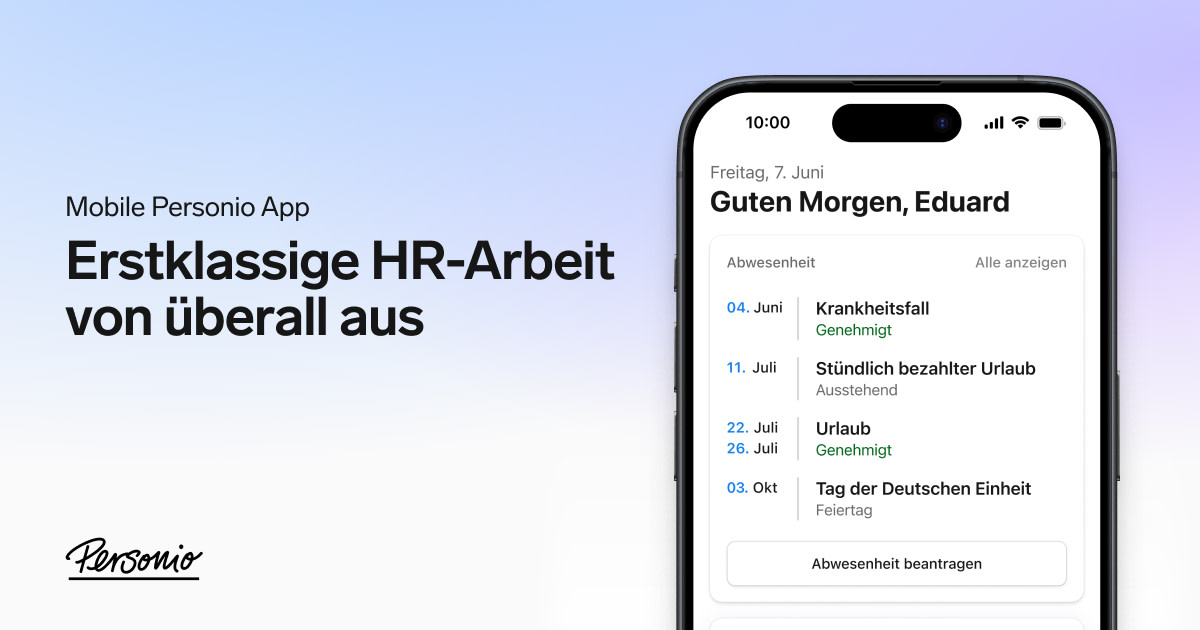 Mitarbeiterverwaltung-App für erstklassige HR-Arbeit | Personio