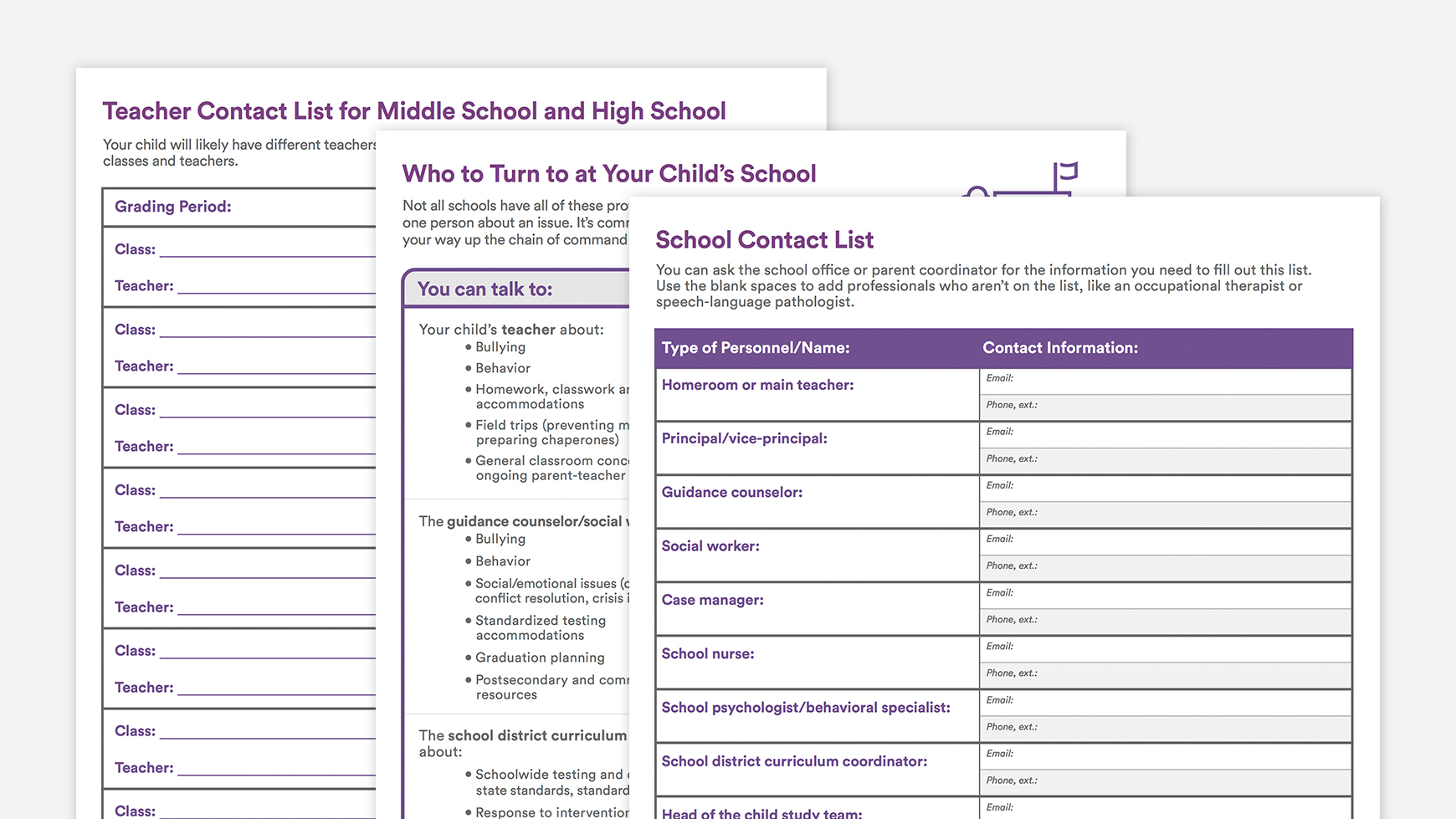 Download: School contact lists