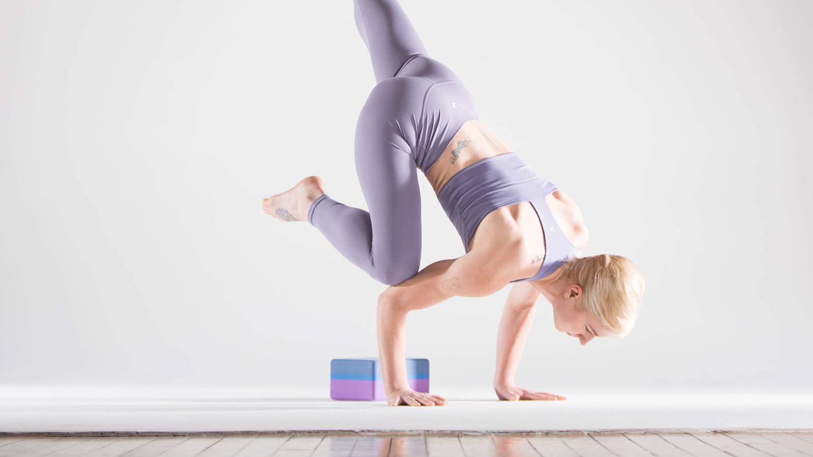 Get Into One-Legged Crow Using a Block and a Wall