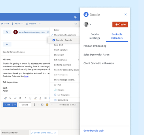Microsoft Outlook Add-in | Doodle
