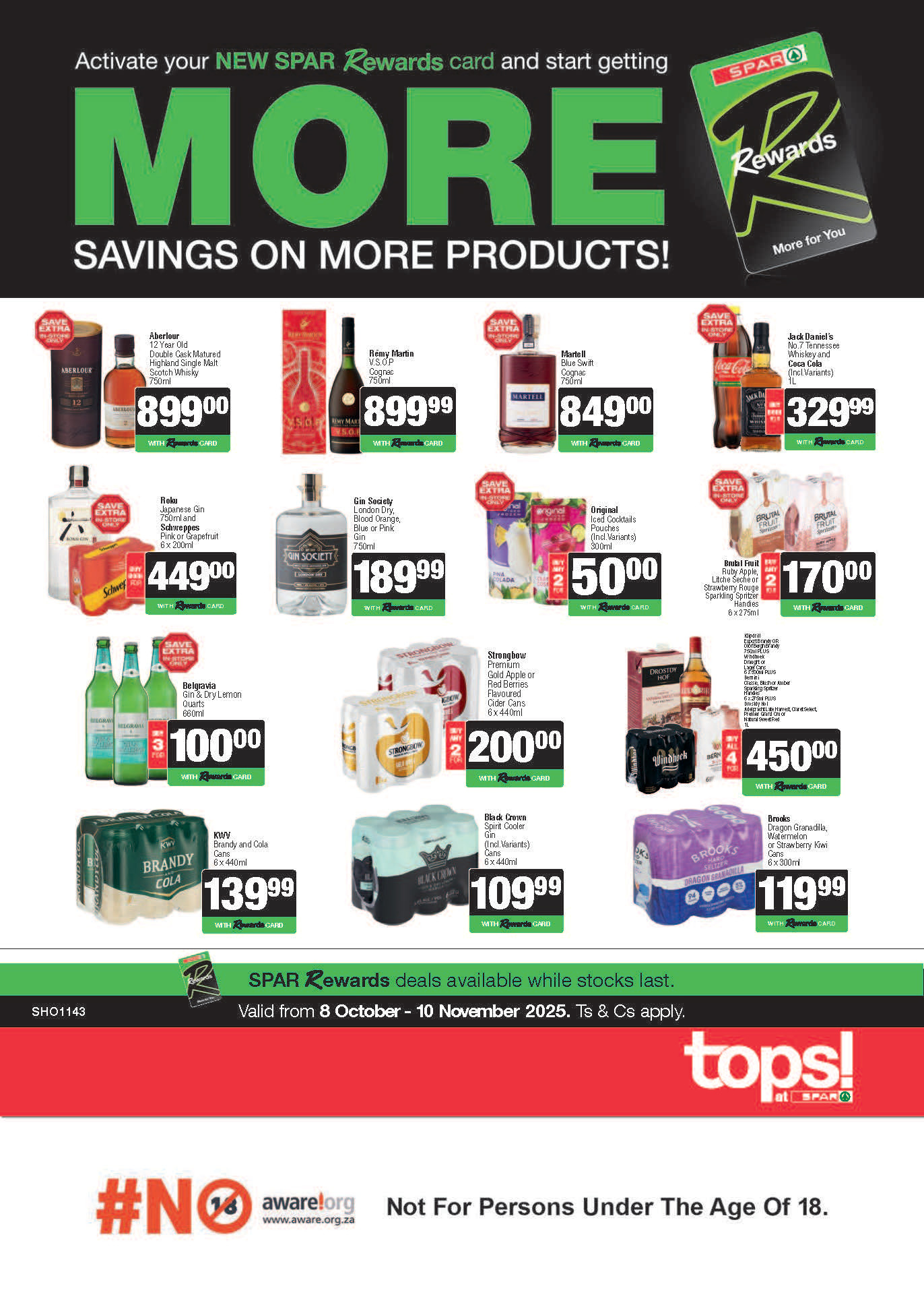 Spar - Tops Valid Until 10 November 2025 - Tops at Spar | My Specials ...