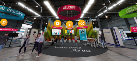 Stands at a virtual careers fair