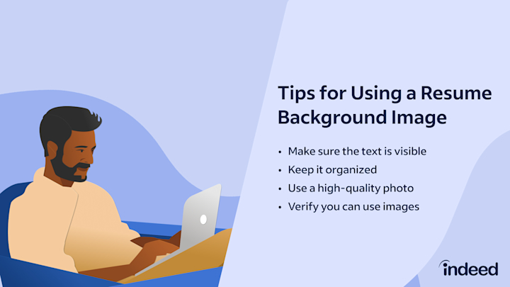 Using a Resume Background Image (Top Practices and Tips) | Indeed.com