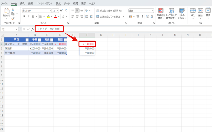 Excelで構造化参照を作成する2つの方法 | Indeed (インディード)