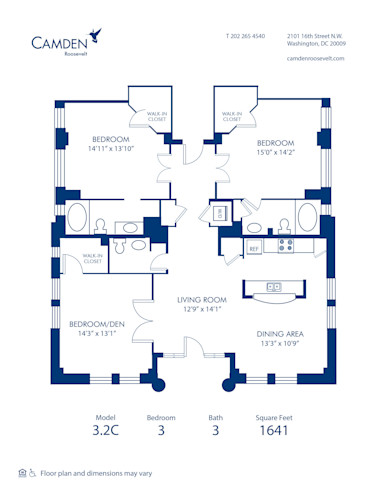 Studio, 1 & 3 Bedroom Apartments in Washington, DC - Camden Roosevelt