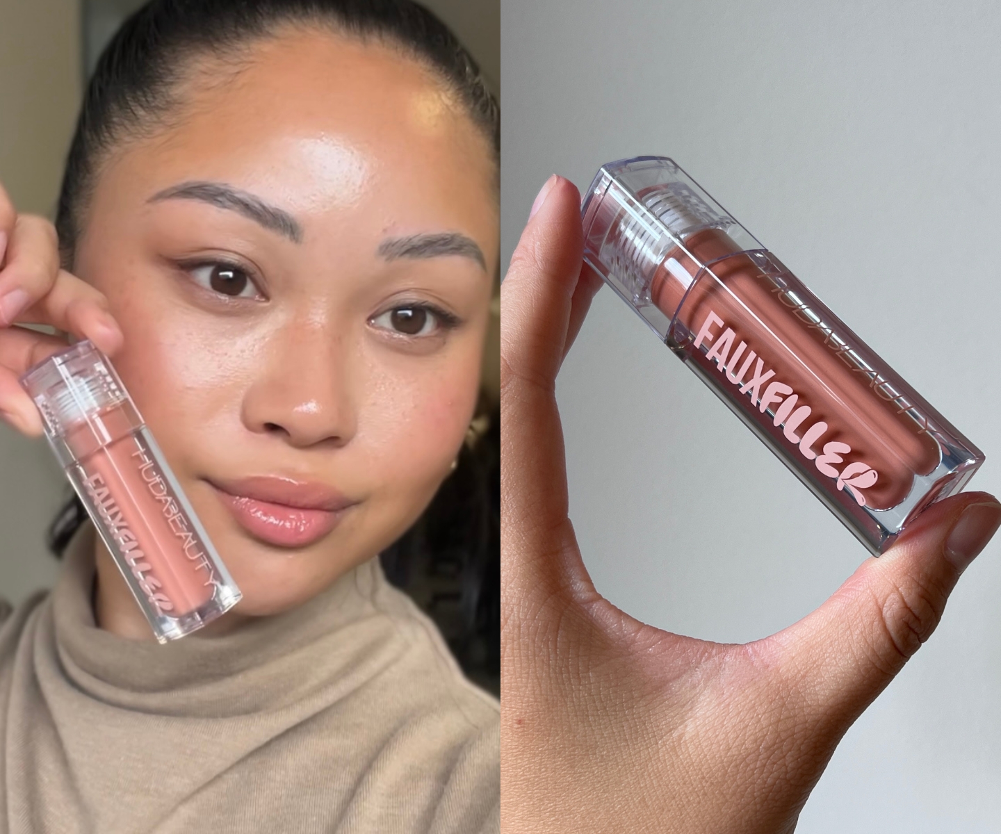 5 Skin Tones Try the New Huda Beauty Faux Filler Gloss for Juicier ...