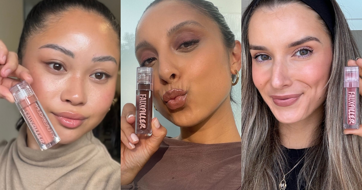 5 Skin Tones Try the New Huda Beauty Faux Filler Gloss for Juicier ...